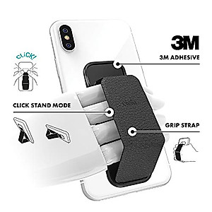 CLCKR Phone Grip and Expanding Stand, Universal Color Match Phone Grip Holder with Multiple Viewing Angles for iPhone 14/13/12, Samsung Galaxy S22 and More, Phones, Tablets, Holographic Pink