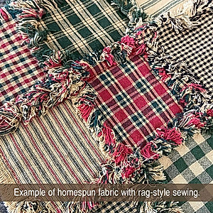 Cabin Christmas Stripe Cotton Homespun Plaid Fabric by JCS - Sold by The Yard