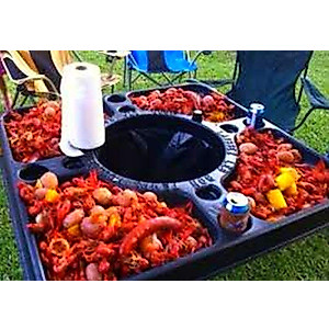 BayTec Crawfish Table - Plastic Barrel Table Top for BBQs or Seafood Boils