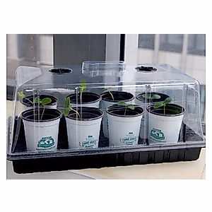 Extra Thick Seedling Growing Trays with Drainage Holes and Humidity Domes with Vents for Control of Humidity, and Temperature Inside. Acts as a Mini Greenhouse for Propagation. (1)