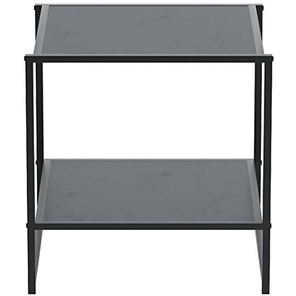 Zinus Modern Studio Collection ET-2020QB Dane Night Table, Dark Espresso (W x D x H): 20.1 x 20.1 inches (51 x 51 x 51 cm), Side Table, Steel Frame, Bed, Easy Assembly, Tools Included