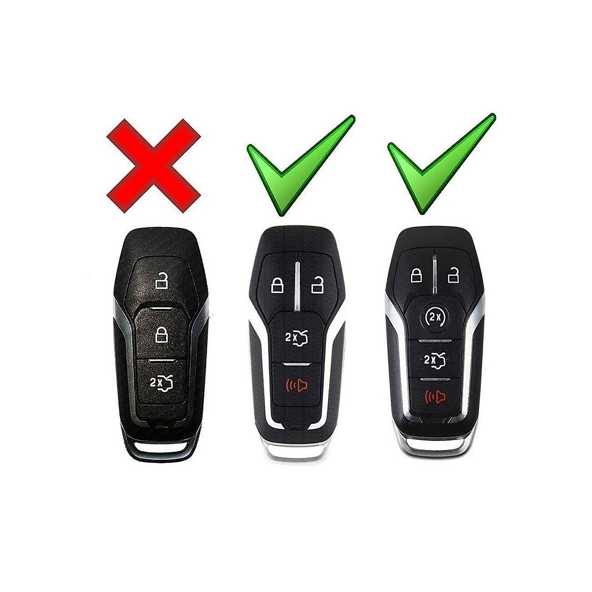 iJDMTOY Genuine Carbon Fiber Key Fob Protective Cover Case Compatible with Ford 4/5-Button Intelligent Access Key (Fusion Mustang Explorer MKZ MKX, etc)