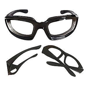 shenghang Onion Goggles Tear Free Saftey Glasses for Kitchen Dustproof, Anti-fog Windproof Food Holder Slicer Onion Holder Slicer Cutter Set (C)
