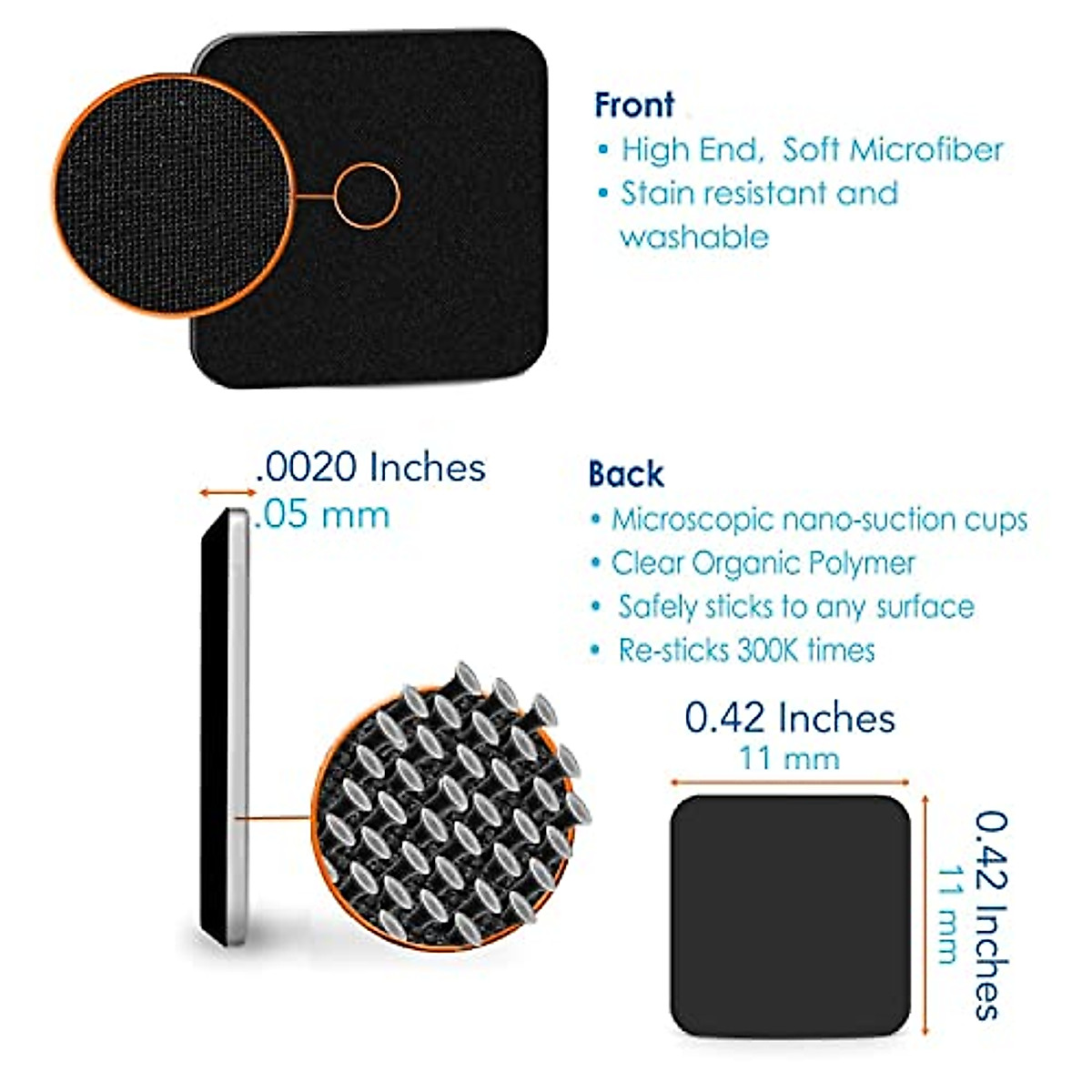 Webcam Cover Black 6 Pack, NanoTech Reusable Adhesive Protection and Security for Laptops, Smartphones, Tablets, Desktop - Works Safely on Any Electronics Surface - Protect Your Privacy