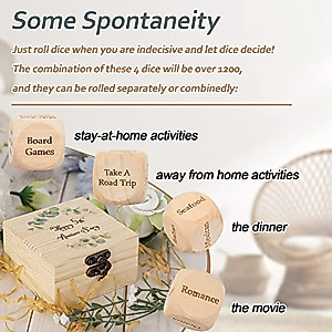 5th Anniversary Wood Gifts for Him, 5 Year Anniversary Wooden Date Night Dice Gifts for Her, 5th Anniversary Wedding Gifts for Wife, Couple Gifts for Him and Her, 5th Anniversary Happy Gift for Couple