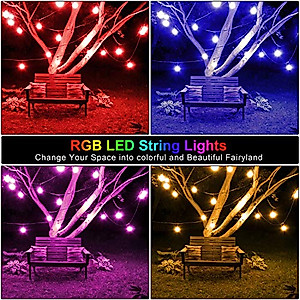 Mlambert 144Ft(3x48ft) Multicolor Outdoor Patio Lights, Dimmable RGB Cafe String Lights with 45+6 Waterproof LED Bulbs for Garden Bistro-Black 3 Pack