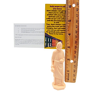St Joseph Statue Home Selling Kit with Magnetic Holy Card for Refrigerator with Instruction Card Real Estate Patron Saint Pack