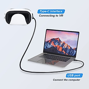 wawpi VR Link Cable 15ft,Compatible for Qculus Quest 2,Fast Charging & PC Data Transfer Cable for VR Headset and Gaming PC