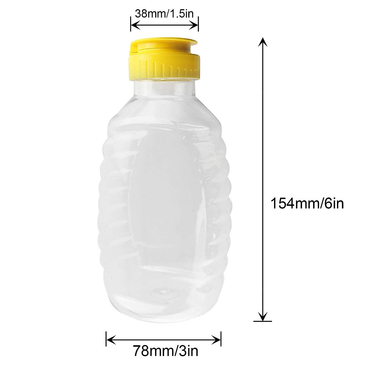 JCBIZ 6pcs Clear Squeeze Honey Bottle Honey Container Dispenser 154x78mm Portable Food Packaging PET Sealed Can for Liquid Products