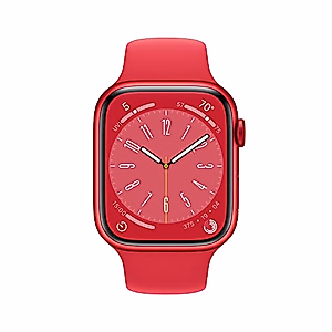 Apple Watch Series 8 [GPS + Cellular 45mm] Smart watch w/ (PRODUCT)RED Aluminum Case w/ (PRODUCT)RED Sport Band-S/M. Fitness Tracker, Blood Oxygen & ECG Apps, Always-On Retina Display, Water Resistant