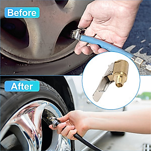 X AUTOHAUX 2pcs Tire Chuck with Clip Adapter Air Chuck Tire Inflator Compressor Pump Connect Accessories for Vehicle