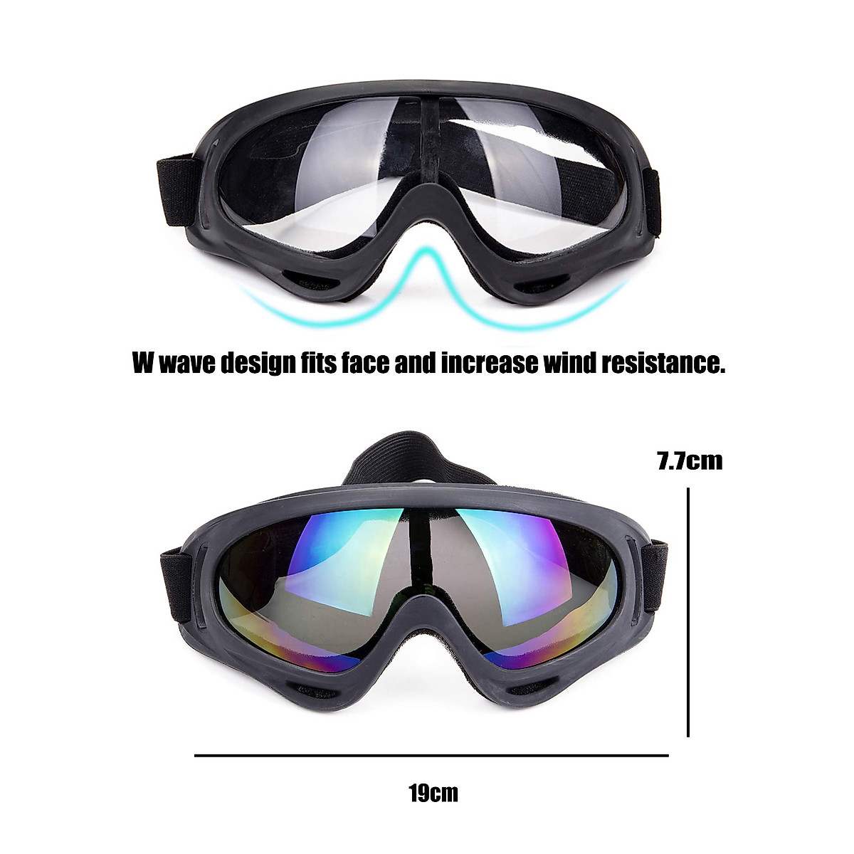 CAREONLINE Safety Ski Goggles, Unisex Snow Snowboard Safety Glasses Anti-Fog UV Protection