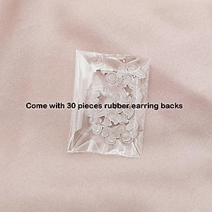 INSPIRELLE 30 PCS / 15 Pairs Earring Hooks with Crystal Gold Plated Long-Lasting Earring Findings with Clear Backs for Jewelry Making