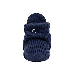 Robeez Baby Booties with Slip Resistant Soles Colby Sweater Knit Snap Booties,F23 Colby Navy,12-18 Months