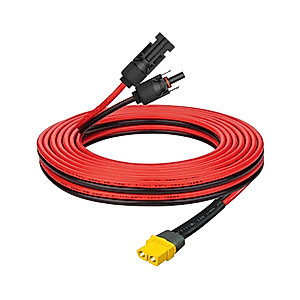 BOQNZN Solar to XT60 Extension Cable, 25FT 12AWG XT60 Adapter to Solar Connector Charging Cable for RV Battery Pack Portable Foldable Solar Panels Solar Generators Power Station