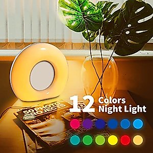 DailyBody Sound Machine White Noise Machine with 30 Soothing Sounds 12 Colors Night Light 36 Levels Volume 5 Timers & Memory Function Effectively Blocks Noise Ideal Sleep Machine for Baby Kids Adults