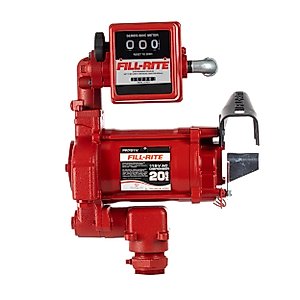 Fill-Rite FR701V 115V 20 GPM Fuel Transfer Pump With Standard Mechanical Meter Package, Gallons - For Gasoline, Diesel, Kerosene, Ethanol Blends, Methanol Blends & Biodiesel up to B20