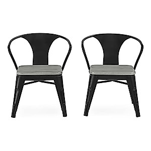 Delta Children Bistro 2-Piece Chair Set, Black Metal/Grey Barnboard