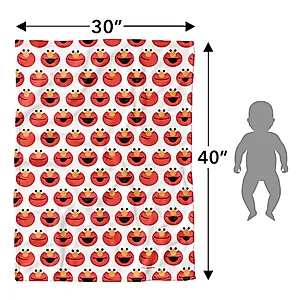 LOGOVISION Sesame Street Lightweight Baby Blanket, 30"X40", Simple Elmo Pattern Unisex for Infants Girls & Boys