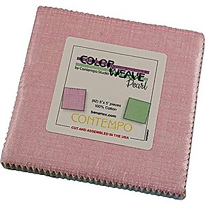 Contempo Color Weave Pearl 5x5 Pack Charm Pack Benartex