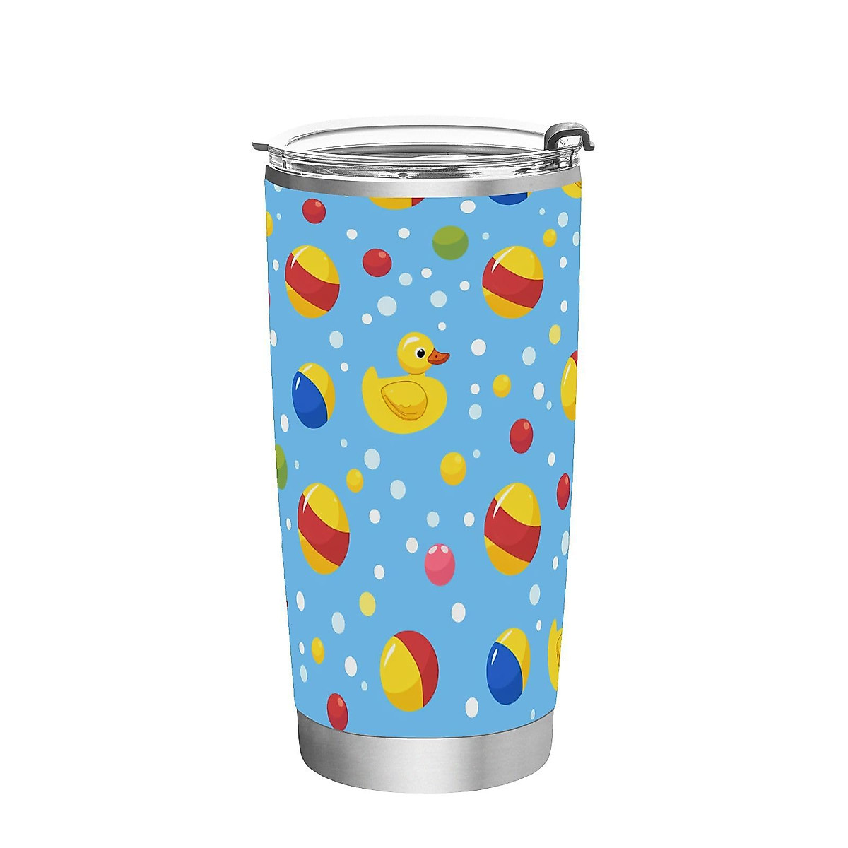 sanluoli Duckling in Bath Stainless Steel cups for men with Straw Lid coffee travel mug 20oz for gym modern insulated coffee tumbler 20 OZ