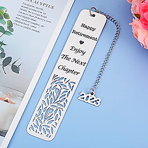 2023 Retirement Gifts for Women Men Bookmark for Book Lovers with Chain Happy Retirement Appreciation Gift for Coworker Nurses Doctors Dad Mom Teacher Boss Employee Leaving Going Away Gift for Friend