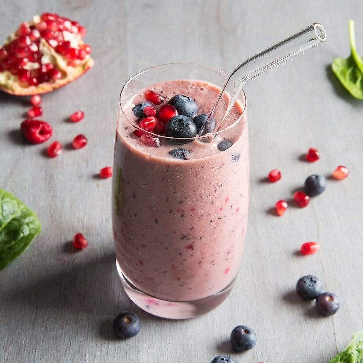 Halm Glass Straws - 6 Reusable 9 Inch Bent Drinking Straws + Plastic-Free Cleaning Brush - Dishwasher Safe - Eco-Friendly - Perfect for Smoothies, Cocktails, Boba - Made in Germany