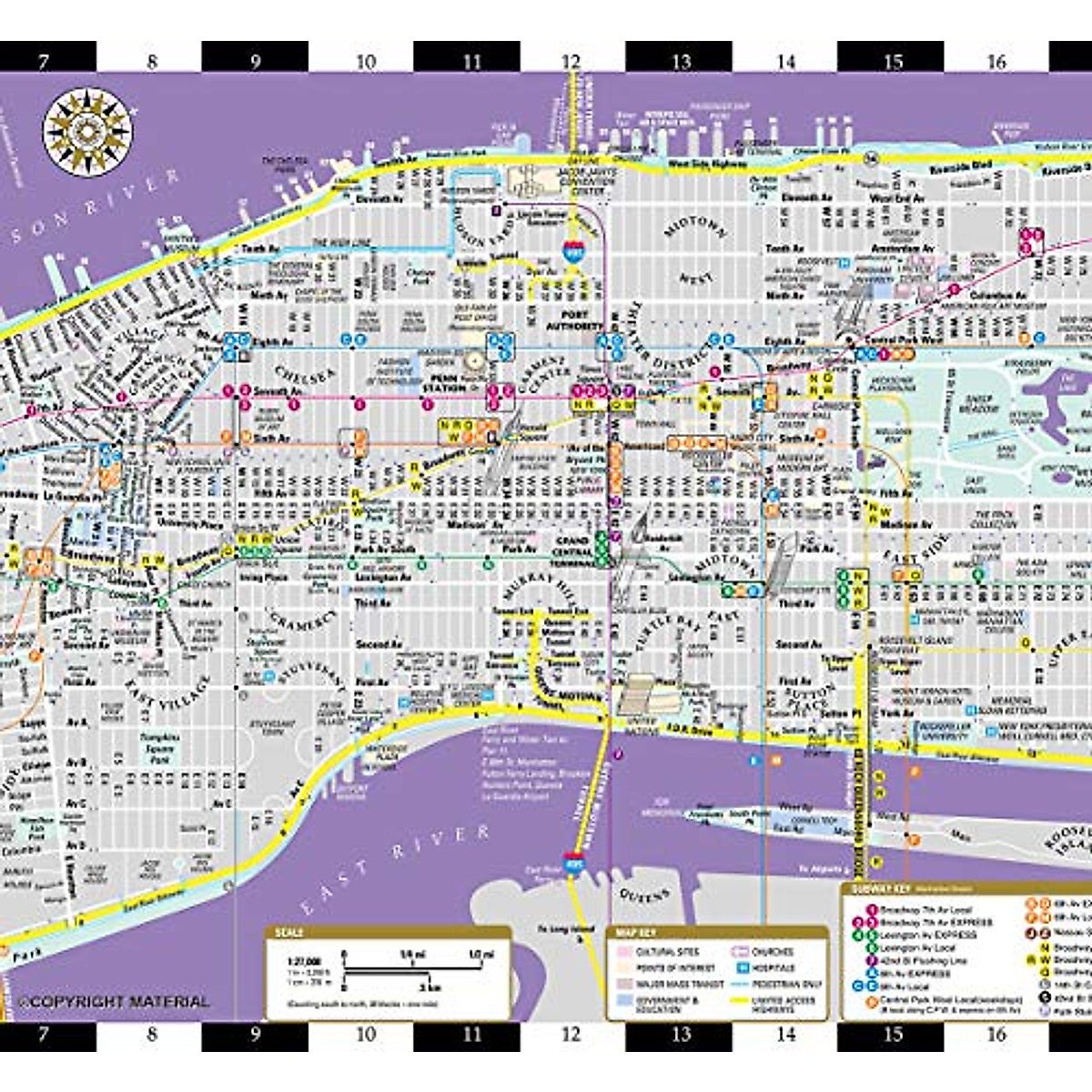 Streetwise Manhattan Map - Laminated City Center Street Map of Manhattan, New York (Michelin Streetwise Maps)