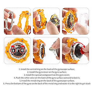 String Left/Right Launcher LR+Grip Battling Tops Blades Evolution Turbo God Starter Game Accessories Bey Burst Gaming Toy B-203 Helios Hyperion Ultimate Fusion DX Set Booster Spinning Top Toy (B-203)