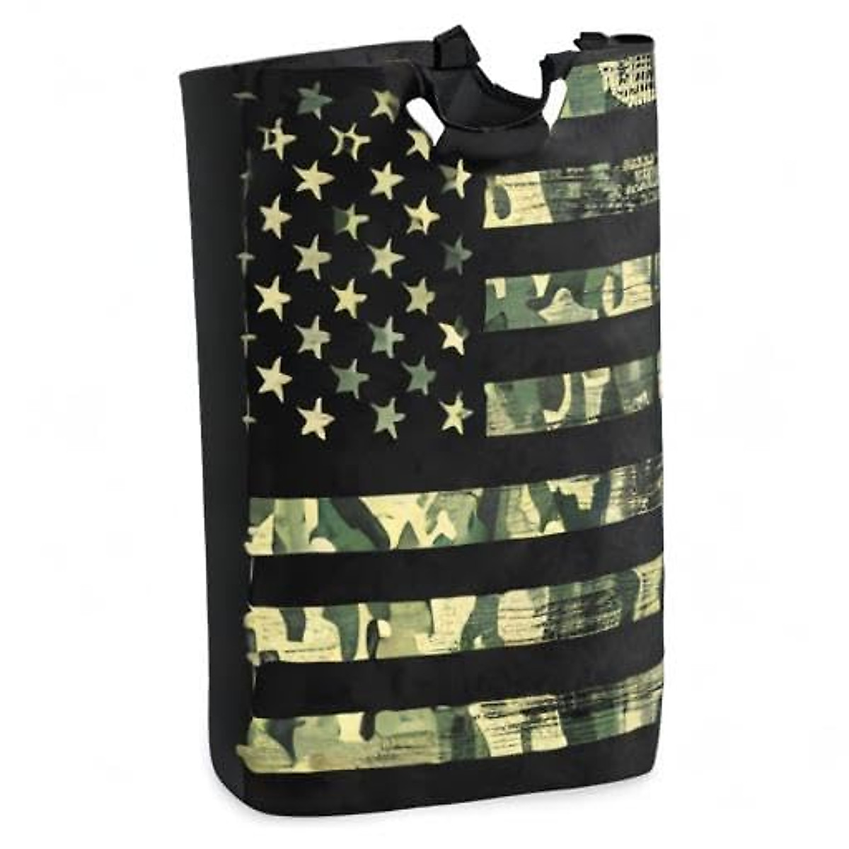 senya Large Laundry Basket, USA Flag Camouflage Vintage Laundry Hamper Foldable Clothes Bag with Handle Foldable Washing Bin