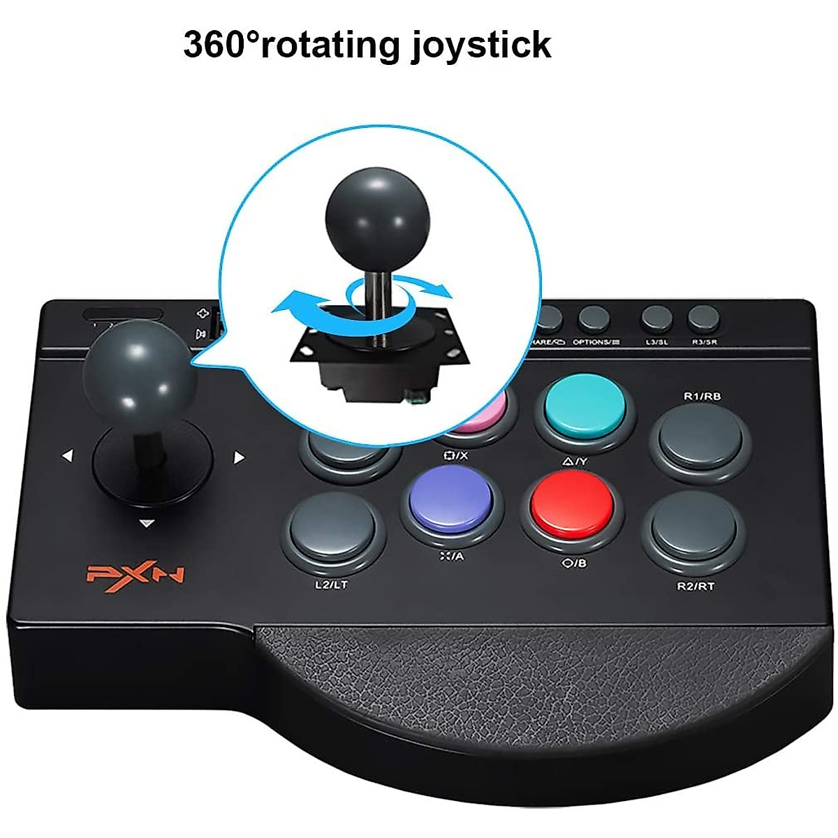 PXN Arcade Stick PC Joystick 0082 Fight Stick Turbo and Macro Function Arcade Fight Stick Turbo Macro USB Connection for PC,PS4,PS3,Xbox Series X|S, Xbox One