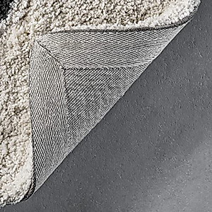 nuLOOM Mica Abstract Circles Shag Area Rug, 9' x 12', Ivory