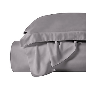 Superior 300 Thread Count Duvet Cover Set, 100% Modal from Beech, Solid, Full/Queen, Grey
