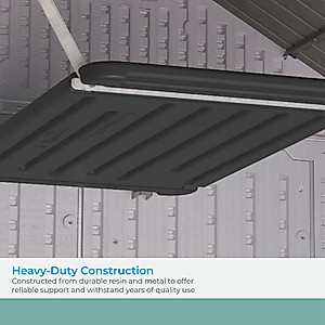 Suncast Outdoor Storage Shed Loft Shelf Kit, Space-Saving Hanging Shelf for Outdoor Storage Sheds, 45" W x 24" D x 1.5" H, Black