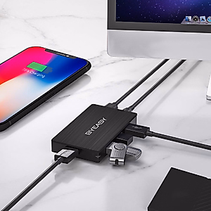 Universal Powered USB Hub, BYEASY Aluminum 3 Ports USB 3.0 Hub and 1 USB Smart Charging Port with Power Adapter, Slim USB Splitter for iMac Pro, MacBook Air/Mini, PS5, Surface Pro, Notebook PC, HDD