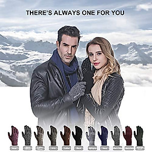 TRENDOUX Winter Gloves, Knit Touch Screen Glove Men Women Texting Smartphone Driving - Anti-Slip - Elastic Cuff - Thermal Soft Upgraded Lining - Hands Warm in Cold Weather - Black - M