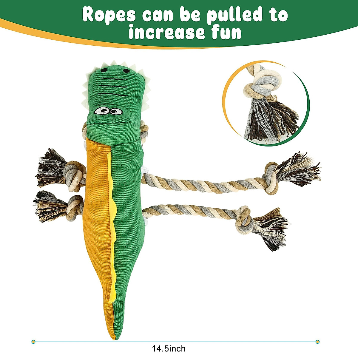 IOKHEIRA Dog Toys for Aggressive Chewers-Dog Toys for Large Dogs, Tough Durable Indestructible Dog Toys, Big Dog Chew Toys and Large Breeds, Crocodile