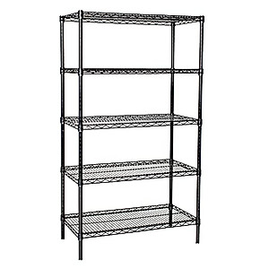 Omega 18" Deep x 36" Wide x 54" High 5 Tier Black Starter Shelving Unit