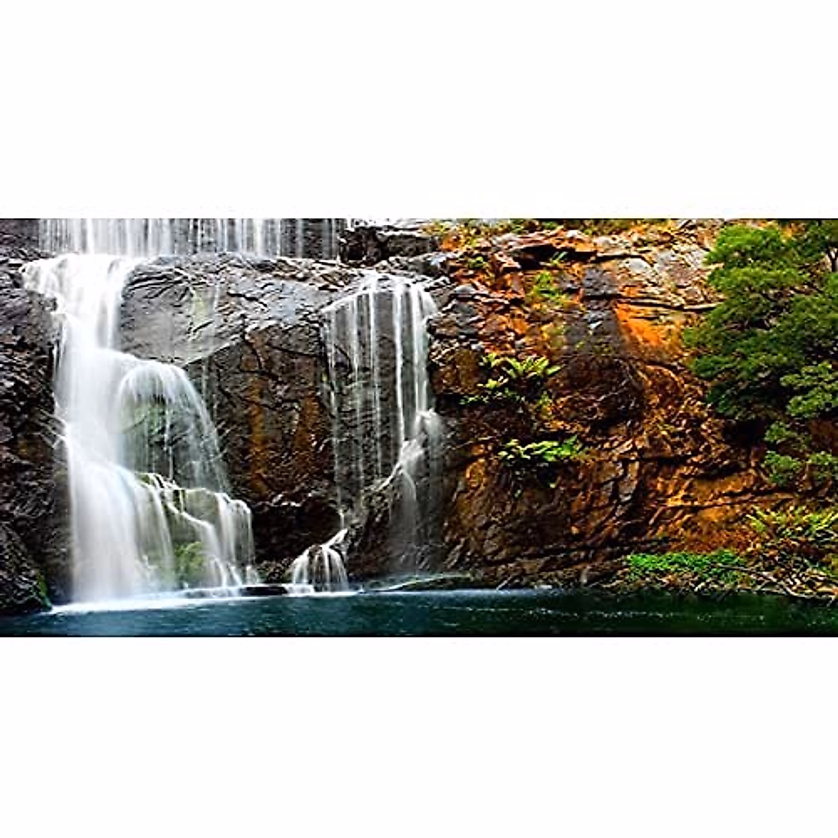 AWERT 48x18 inches Waterfall Terrarium Background Tropical Aquarium Background Mountain Lake Reptile Habitat Background Durable Polyester Background