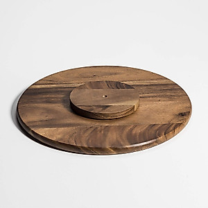 Kalmar Home Acacia Wood 15-Inch Lazy Susan