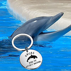 Lywjyb Birdgot Orcas Are My Spirit Animal Keychain Killer Whale Gift Funny Animal Lover Gift (Orcas Are My Spirit Animal ky)