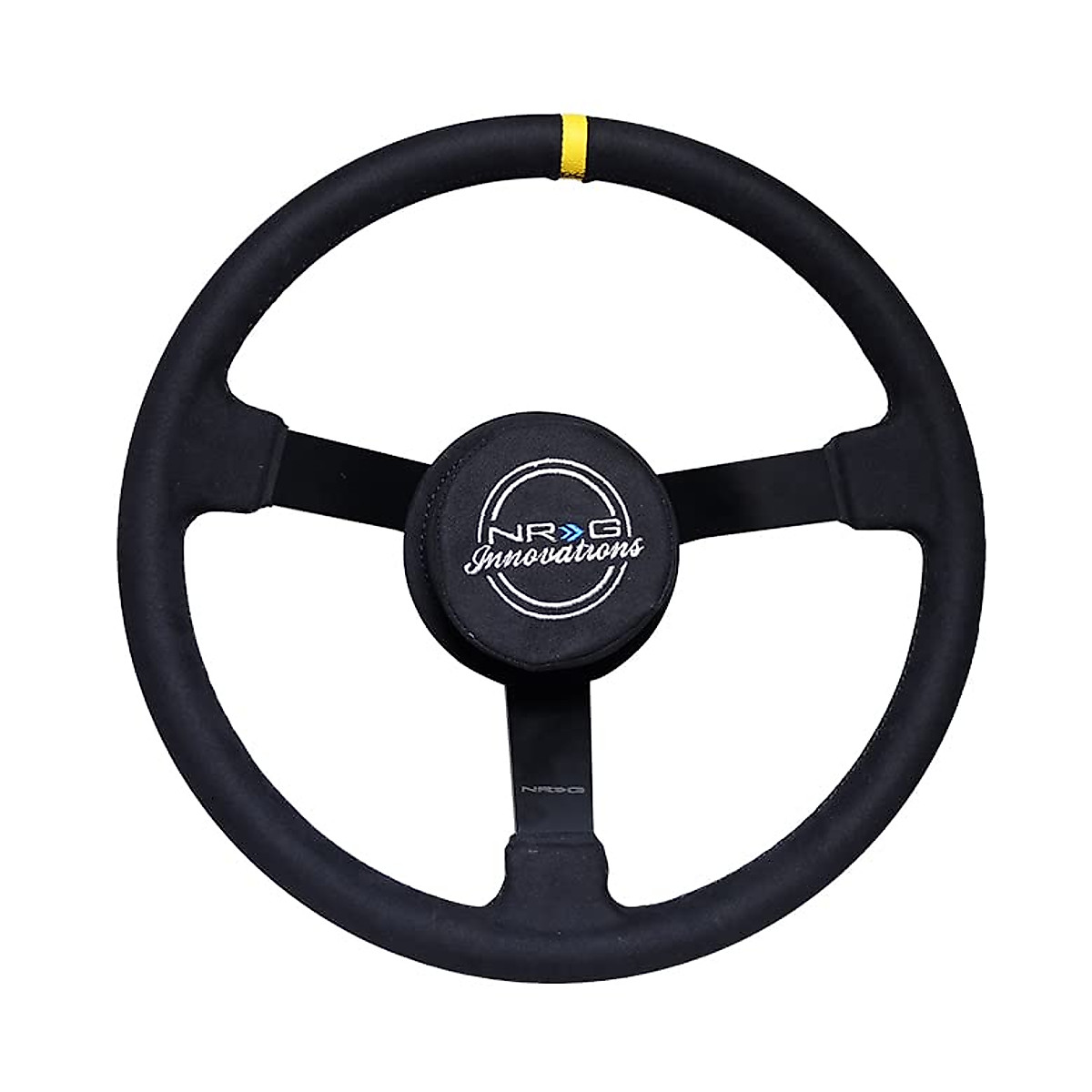 NRG Innovations NRG-RST-380MB-A Reinforced Steering Wheel 380mm Alcantara 3 Spoke, Removable Crushed Pad, Special 6 and 3 Bolt Pattern