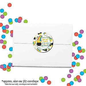 Pot of Gold Rainbow St. Patrick’s Day Gift Tag Sticker Labels, 40 2" Party Circle Stickers by AmandaCreation, Great for Party Favors, Envelope Seals & Goodie Bags