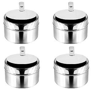Coufce Stainless Steel Fuel Holder with Cover, Chafer Wick Fuel and Sterno Canned Heat for Buffets, Barbecue and Catering Events(4Pcs)