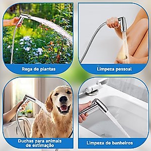 SAMODRA Bidet Faucets, Handheld Bidet Sprayer for Toilet with Switching Between Two Rinsing Modes and Adjustable Water Pressure Easy to Install and Use (Chrome Silver)