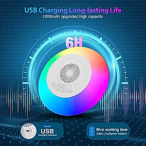 Bluetooth Speakers with Colorful Lights - Portable Pool Speaker IPX7 Waterproof Floating with 8 Modes - Built-in Mic HD Stereo Sound Hands-Free Wireless Hot Tub Speaker for Shower Home Outdoor