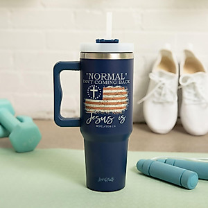 Love in Faith | Stainless Steel 40oz Tumbler with Handle | Vacuum Insulated | Faith-Based Christian Gifts | Normal Isn't Coming Back