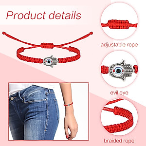 36 Pcs Evil Eye Bracelet Hamsa Bracelet Black Red Thread Adjustable Bracelets Handmade Beaded Lucky Amulet Bracelet with Eye Protection Bracelets for Women Girls