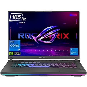 ASUS ROG Strix G16 Gaming Laptop, 16" WUXGA 165Hz, GeForce RTX 4060 140W, 13th Gen Intel 14-Core i7-13650HX, 32GB DDR5, 2TB PCIe SSD, Thunderbolt 4, 4-Zone RGB, HDMI, RJ45, WiFi 6E, Win 11 Pro