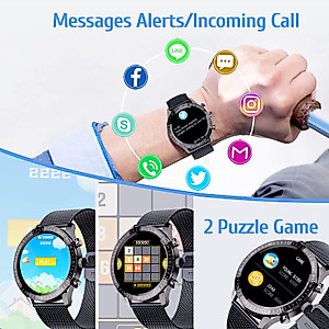 BOZLUN Smart Watch for Men, 1.32" HD Touch Screen with Heart Rate Monitor Blood Pressure Monitor Sleep Quality Fitness Watch Tracker, 5ATM Waterproof Smart Watch for Android and iPhone